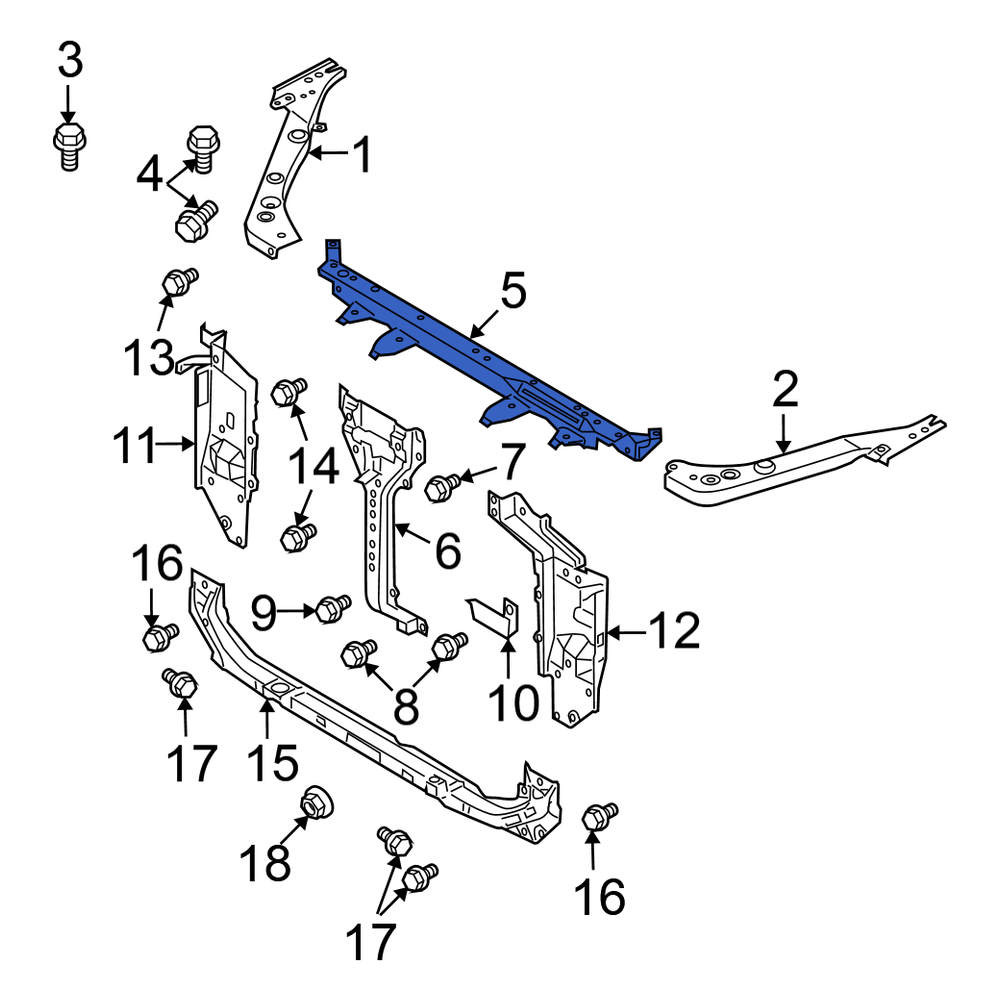 Nissan OE 62511JM00A - Front Center Upper Radiator Support Tie Bar