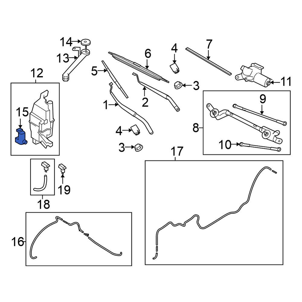 Nissan OE 28920CA000 - Windshield Washer Pump