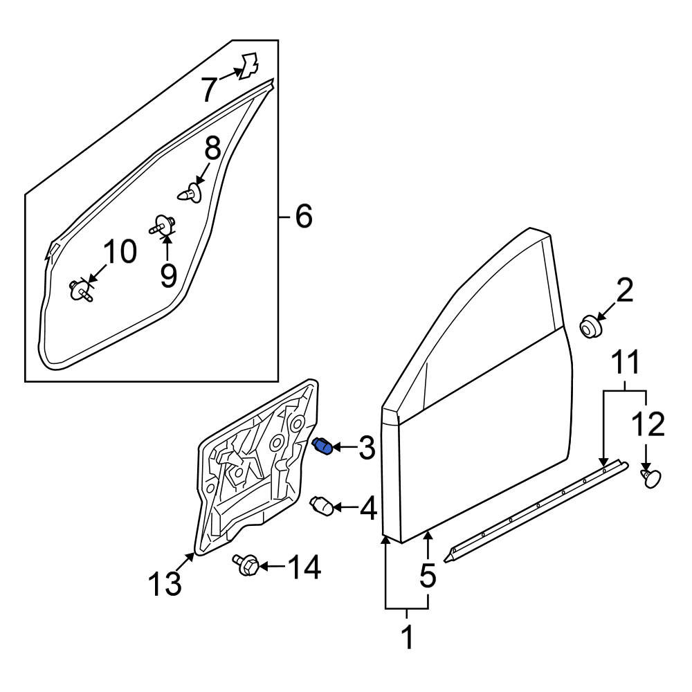 Nissan OE 808721HD0A - Rear Door Stop