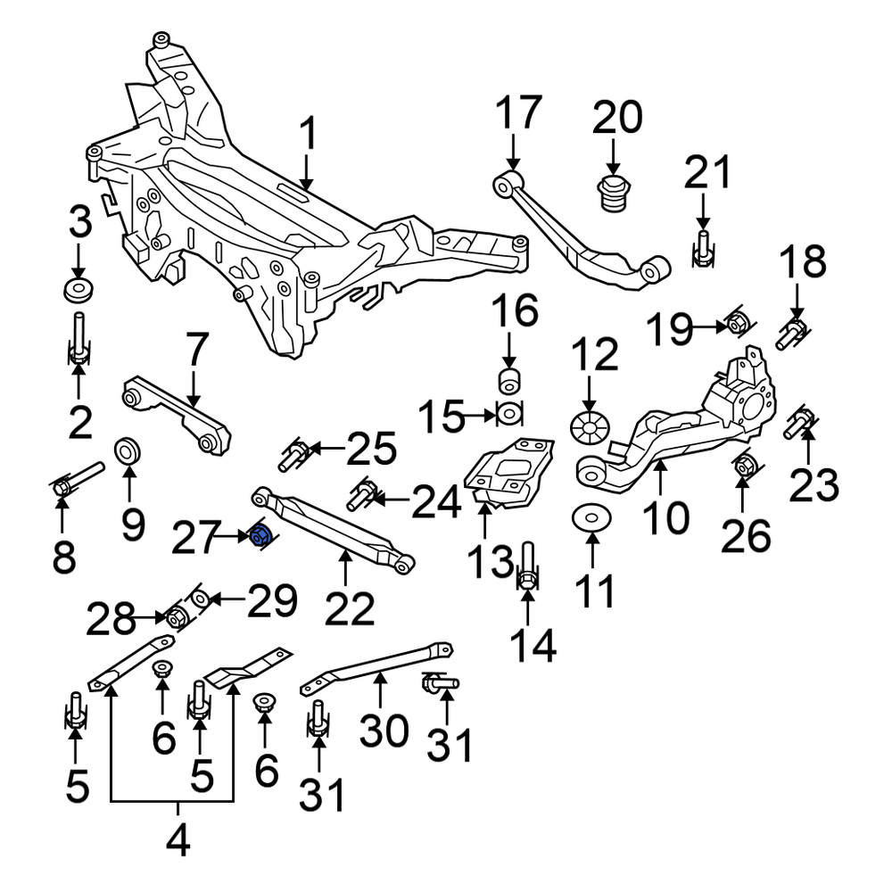 Nissan OE 54588JG00A - Inner Suspension Trailing Arm Nut