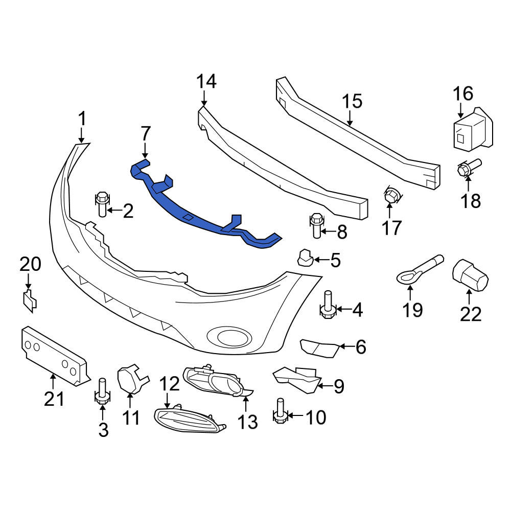 Nissan OE 622901AA0A - Front Upper Bumper Cover Support Rail