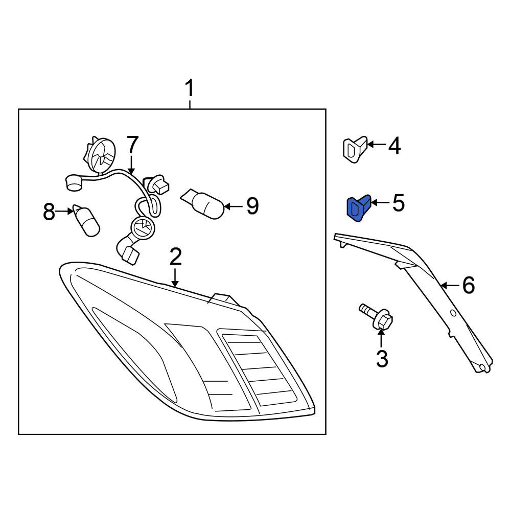 Nissan OE 265572U001 - Lower Tail Light Grommet