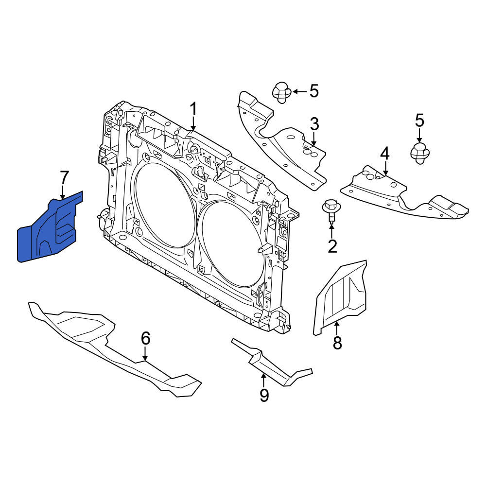 Nissan OE 648381AA0A - Front Right Radiator Support Splash Shield