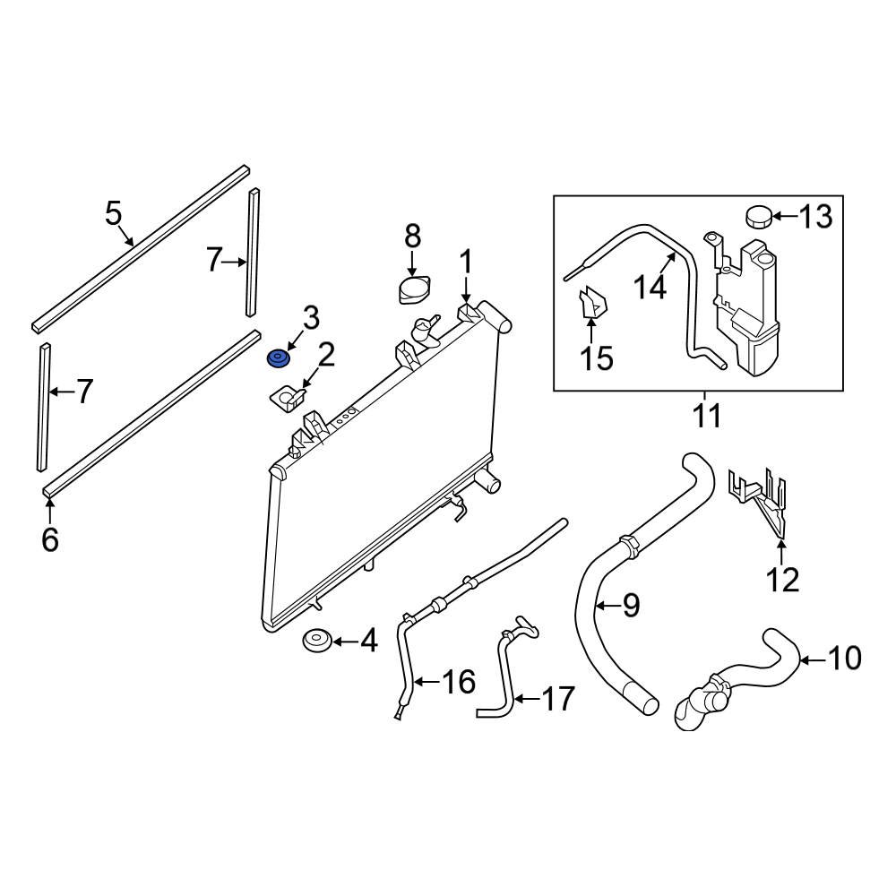 Nissan OE 215064RA0A - Upper Radiator Insulator