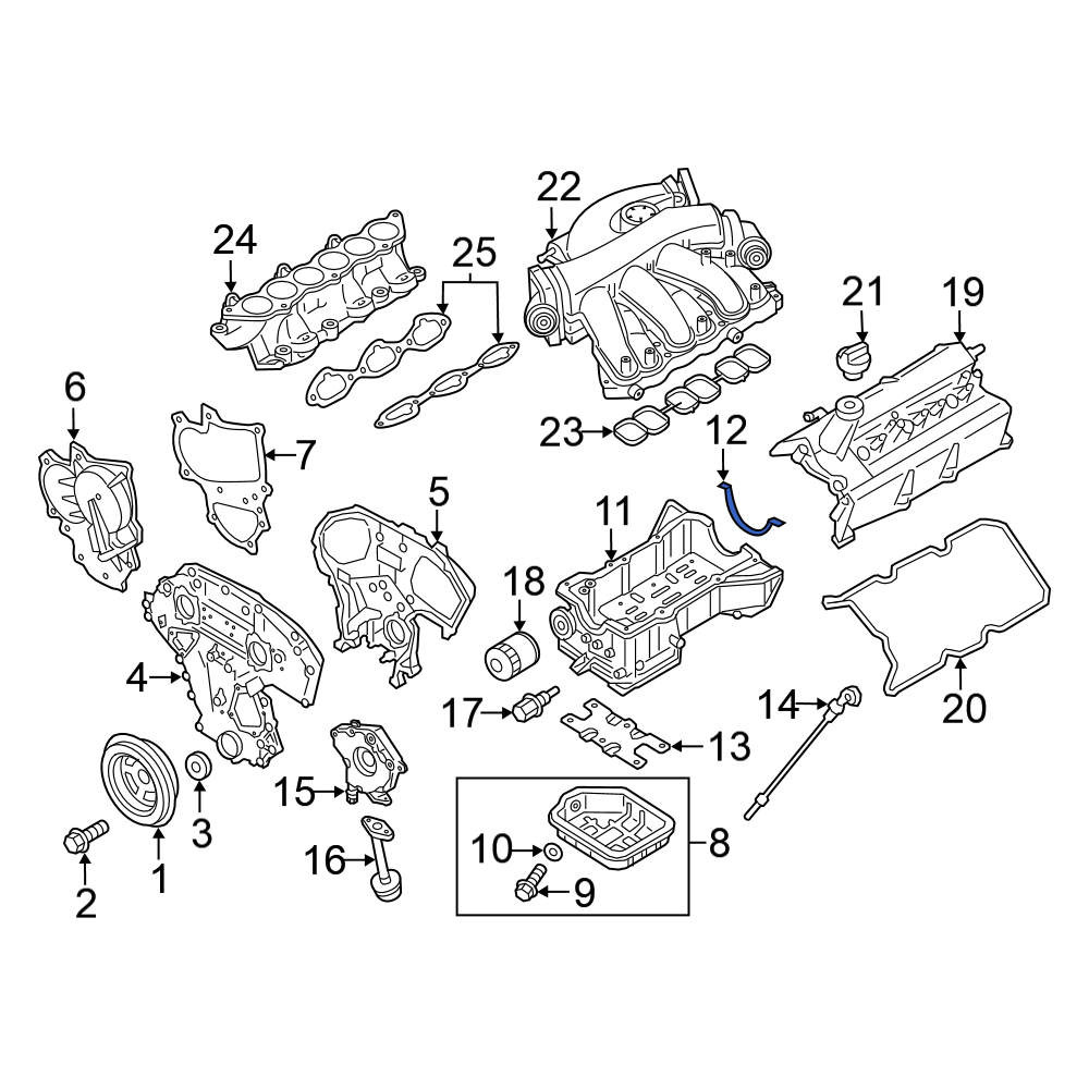 Nissan OE 111217Y010 - Rear Engine Oil Pan Gasket