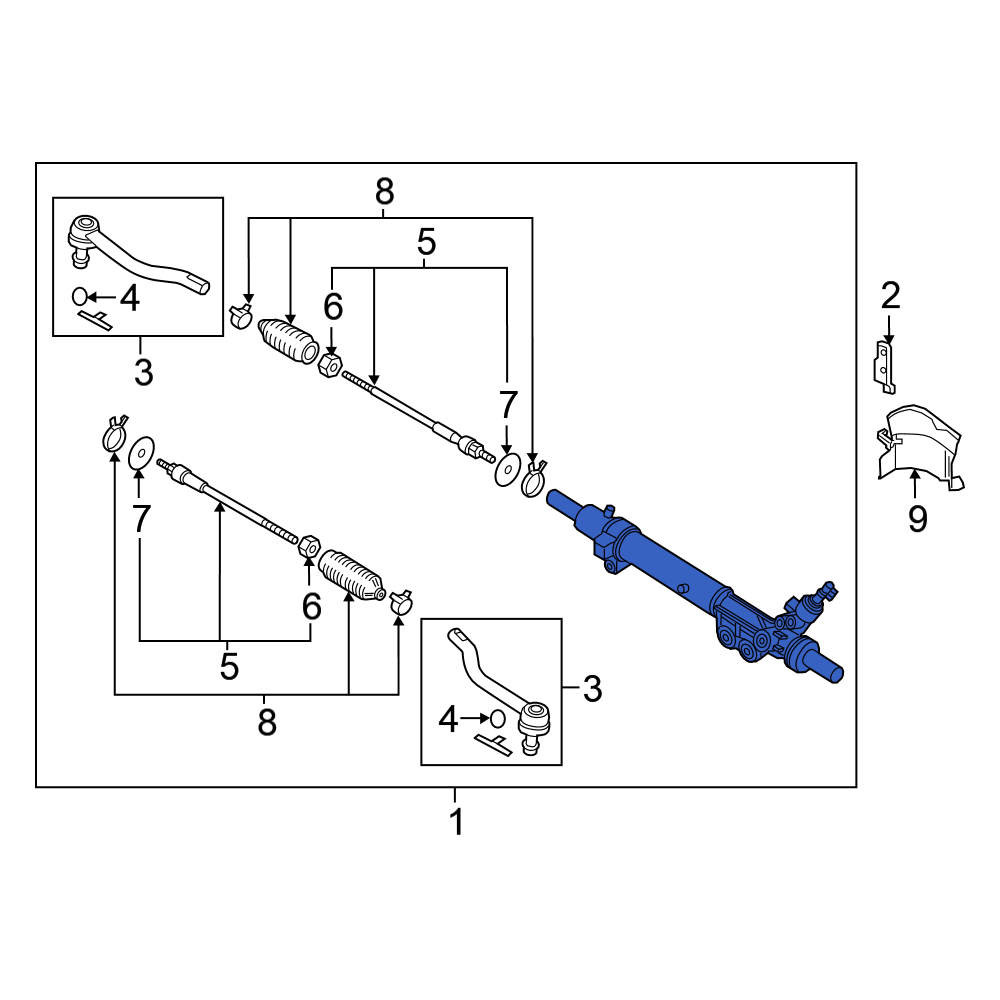 Nissan OE 490015AA0A - Rack and Pinion Assembly