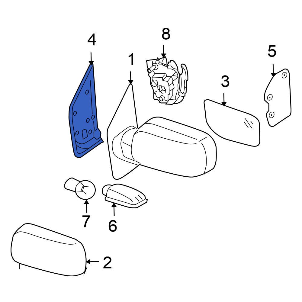 Nissan OE 802937S000 - Front Left Door Mirror Trim Ring