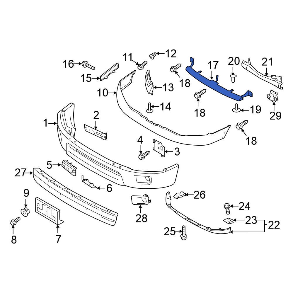 Nissan OE 62290EZ00A - Front Bumper Cover Support Rail