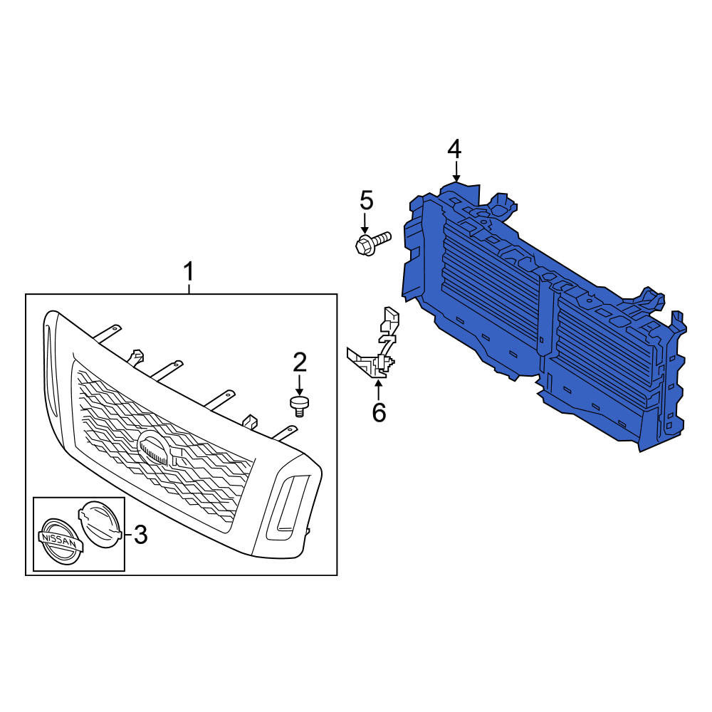 Nissan OE 214219FT0B - Front Radiator Shutter Assembly