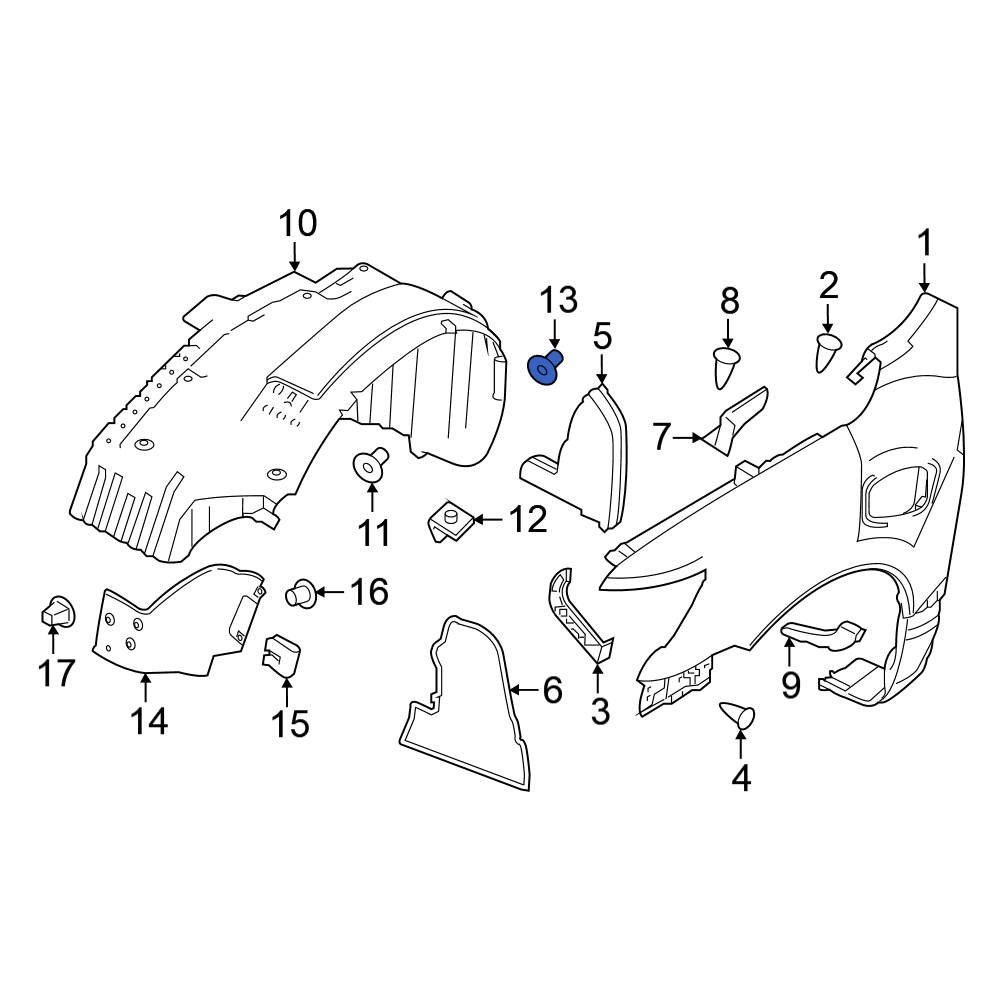 Nissan OE 0128100831 - Fender Liner Grommet