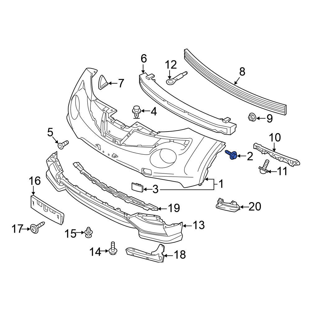 Nissan OE 0146600261 - Bumper Corner Cover Screw