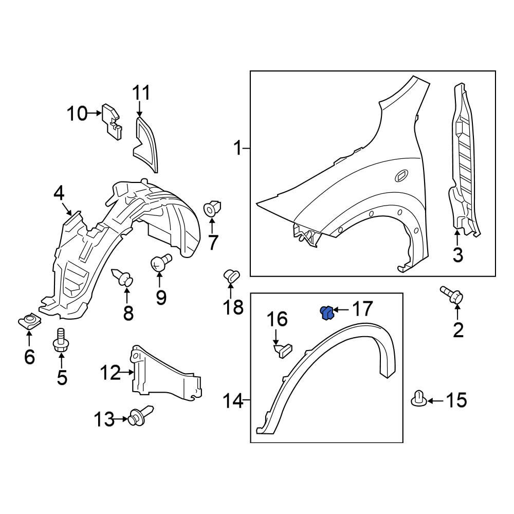 Nissan OE 76882JG00A - Fender Flare Clip