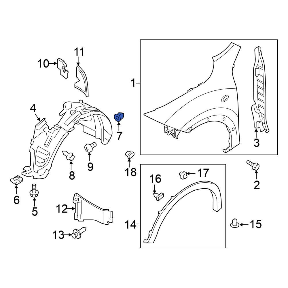Nissan OE 0128100831 - Fender Liner Grommet