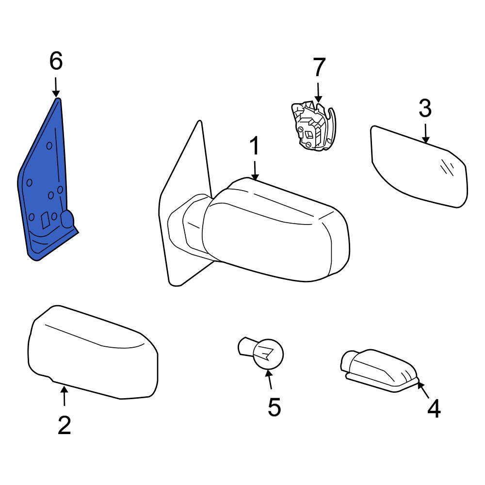 Nissan OE 802937S000 - Front Left Door Mirror Trim Ring