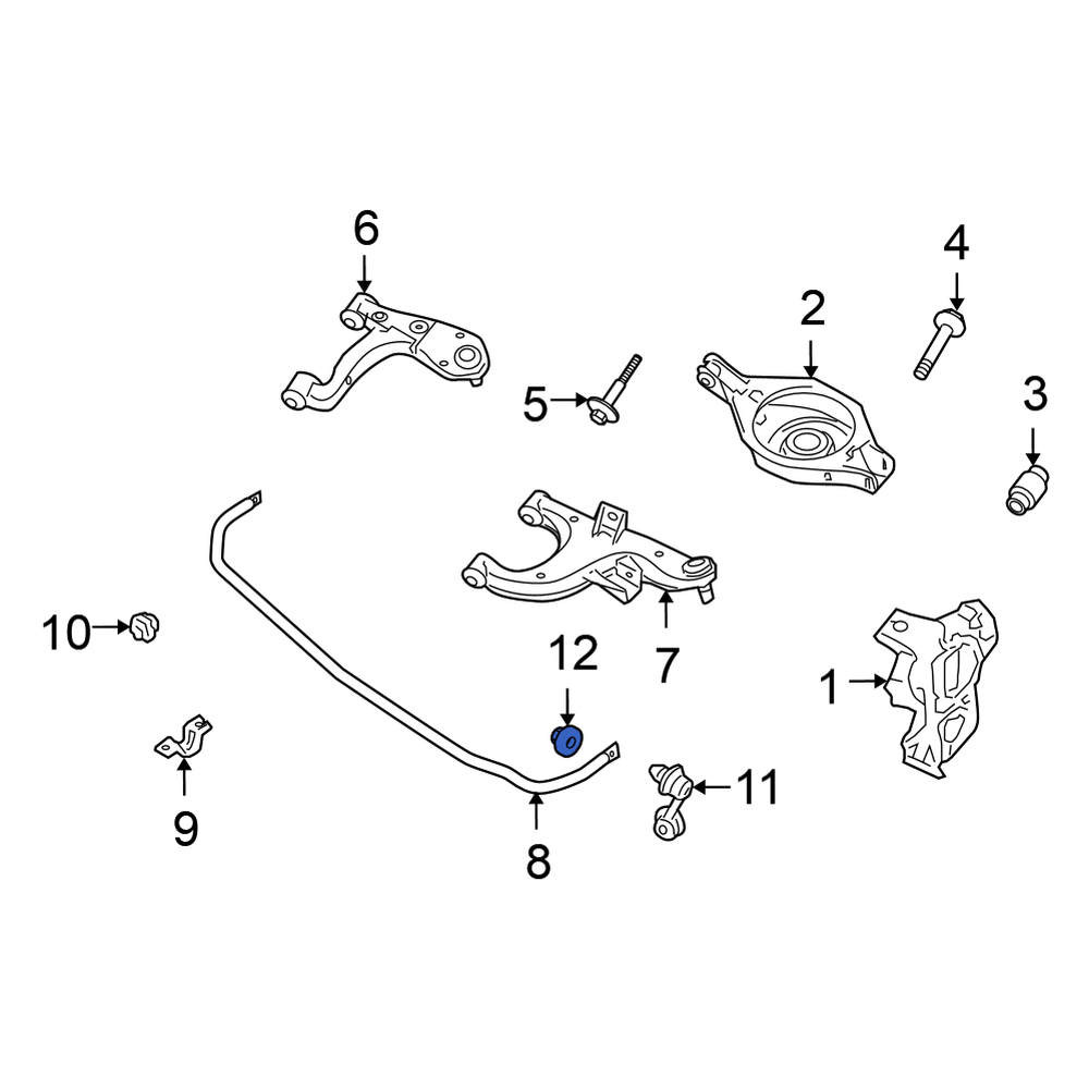 Nissan OE 54588AD00A - Rear Suspension Stabilizer Bar Link Nut