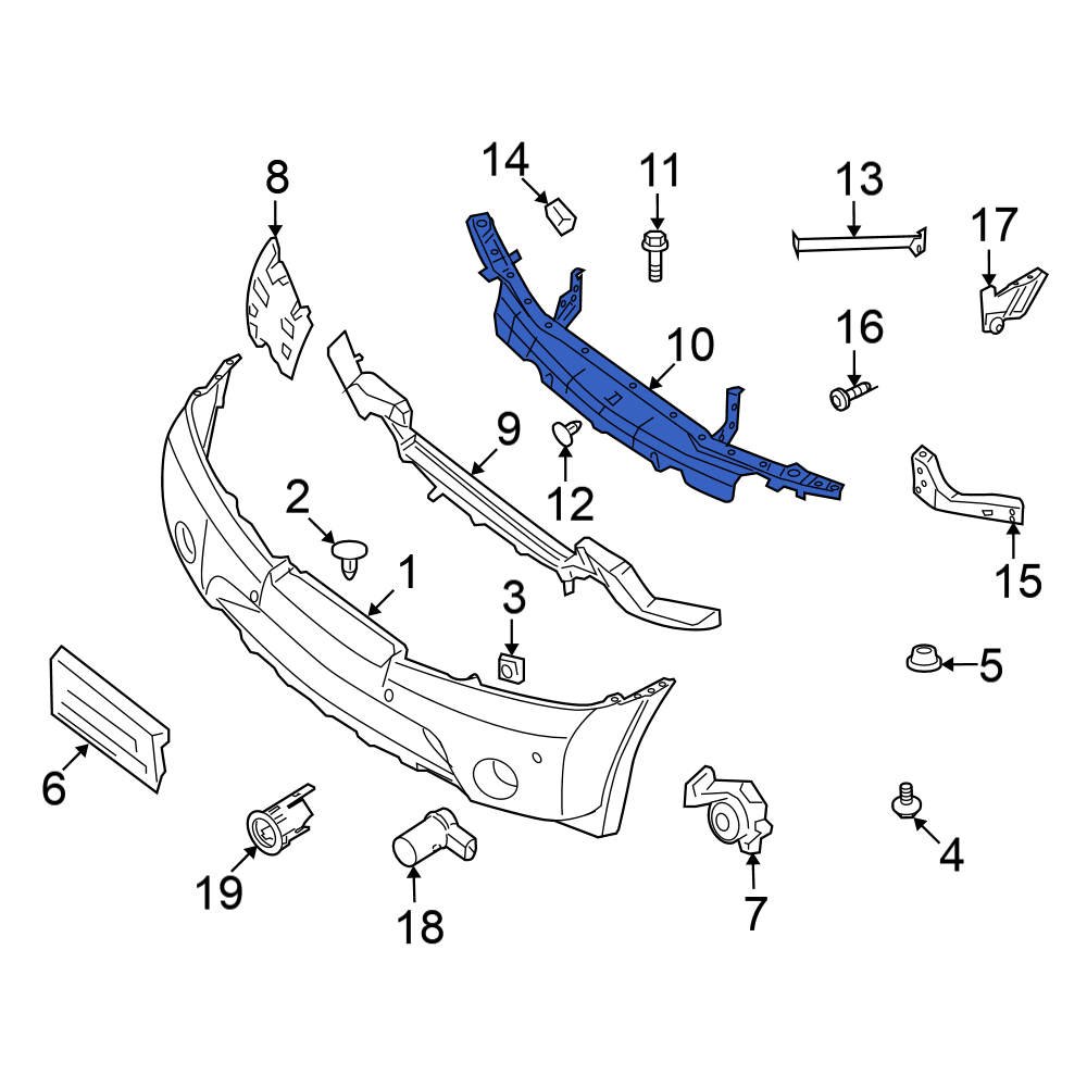 Nissan OE 62290ZQ00A - Front Bumper Cover Reinforcement Beam