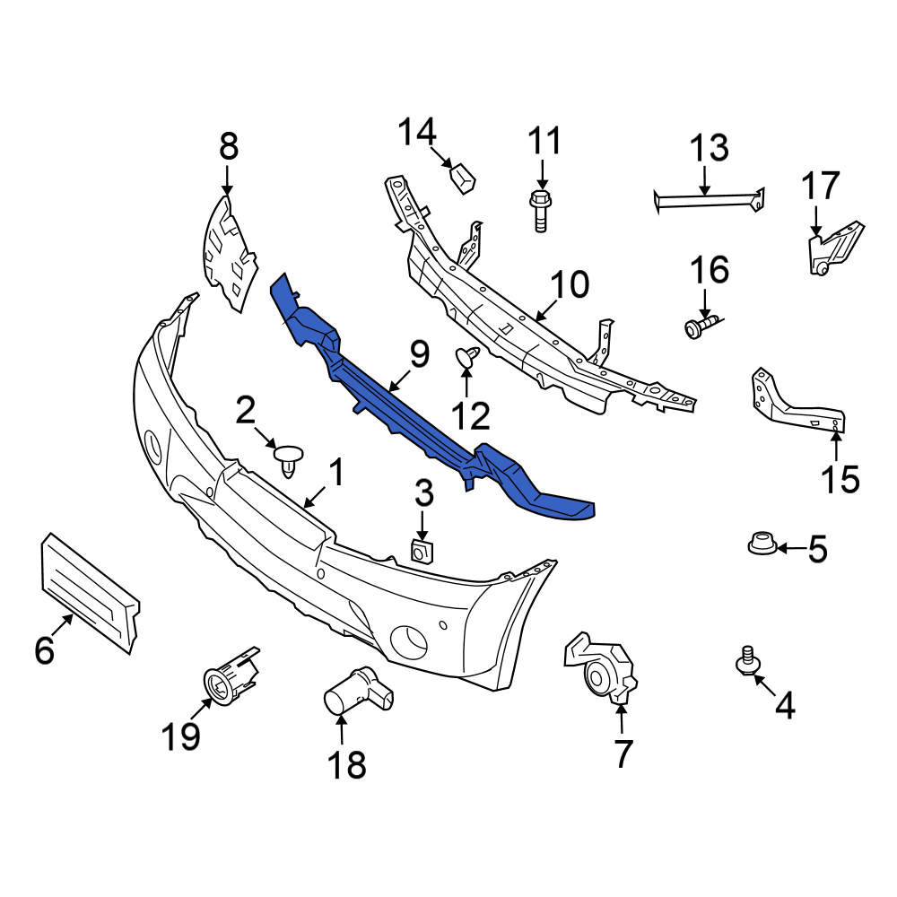 Nissan OE 62090ZW00A - Front Bumper Impact Absorber