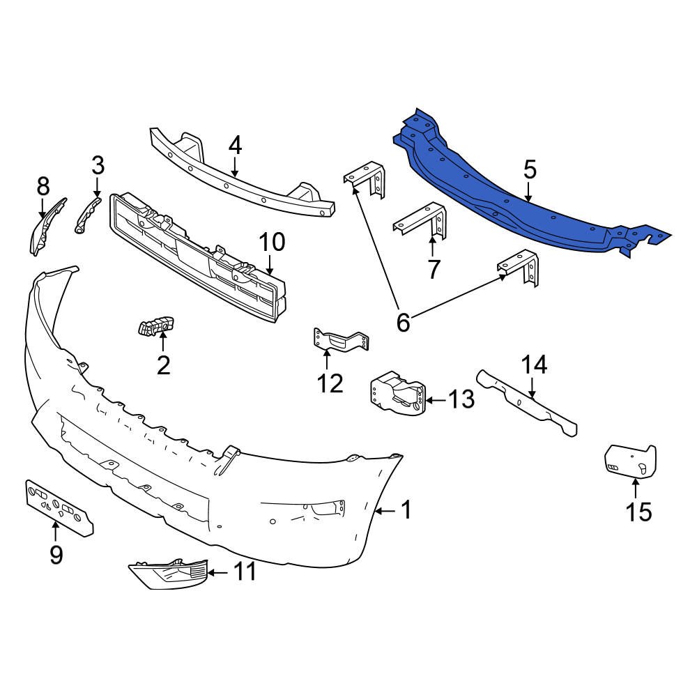 Nissan OE 622906JF0A - Front Bumper Cover Support Rail