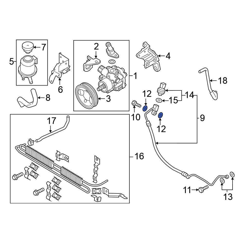 Nissan OE 49726Y0100 - Power Steering Pressure Line Washer