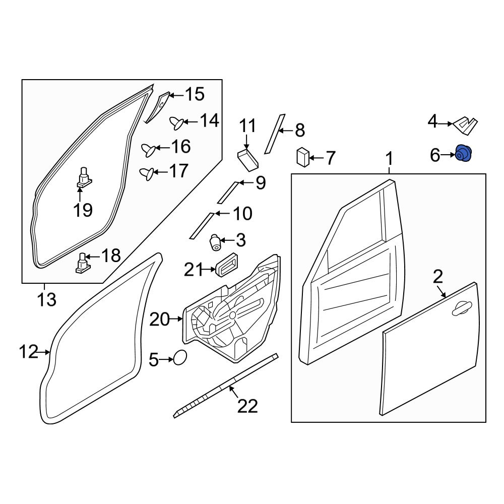 Nissan OE 80874AM800 - Door Shell Grommet