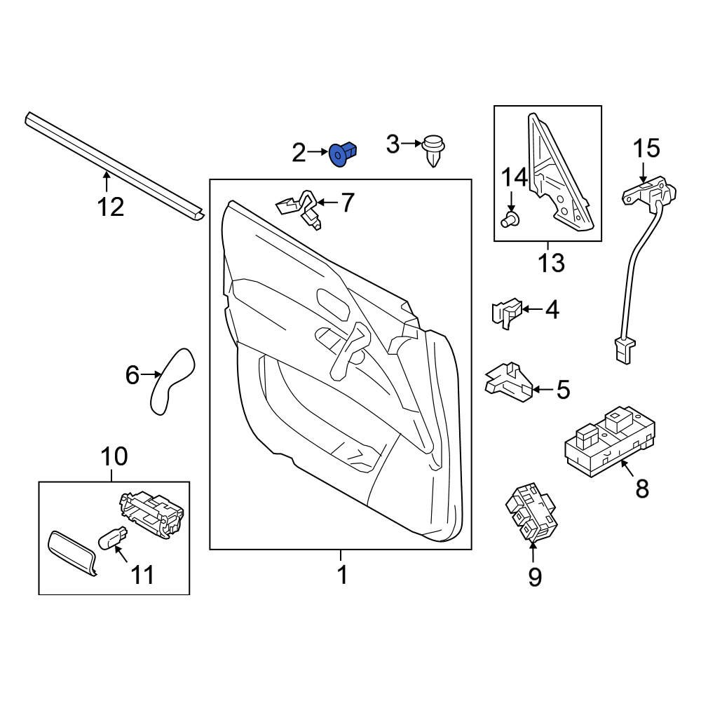 Nissan OE 0128101231 - Door Interior Trim Panel Grommet