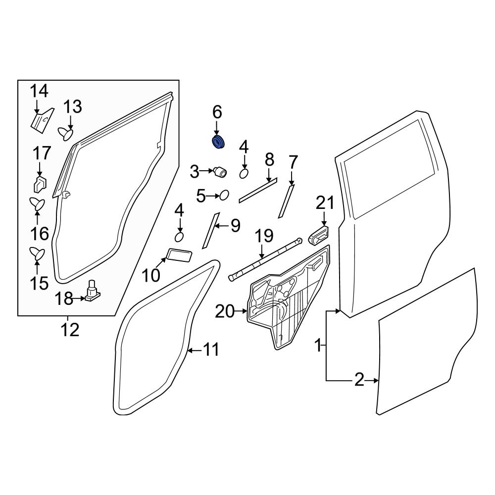 Nissan OE 80874AM800 - Door Shell Grommet