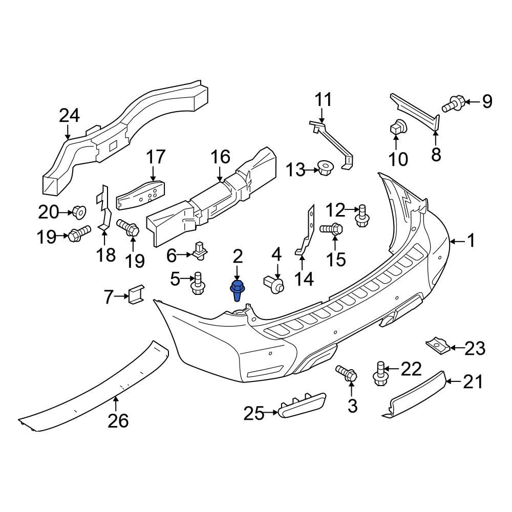 Nissan OE 0155305933 - Cowl Grille Panel Clip