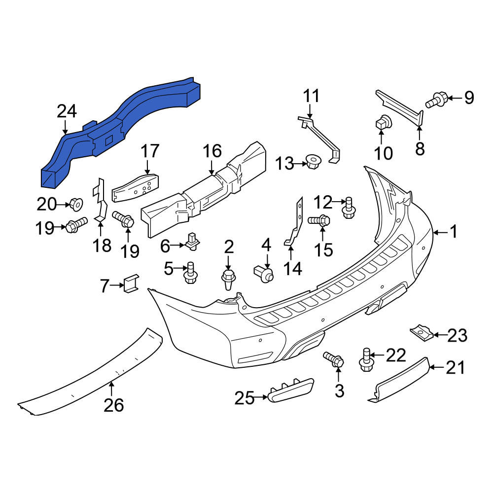 Nissan OE 510C11LA0A - Rear Bumper Impact Bar