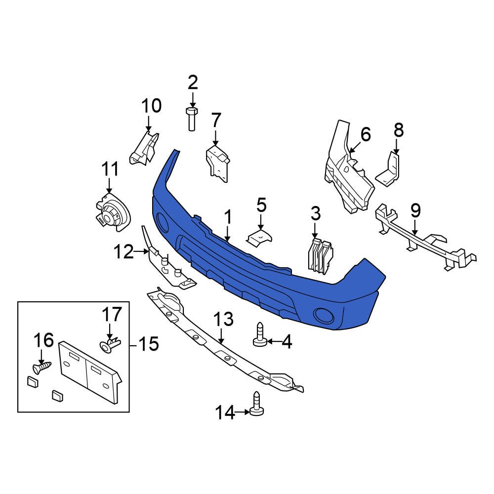 Nissan OE 62022EA640 - Front Bumper Cover