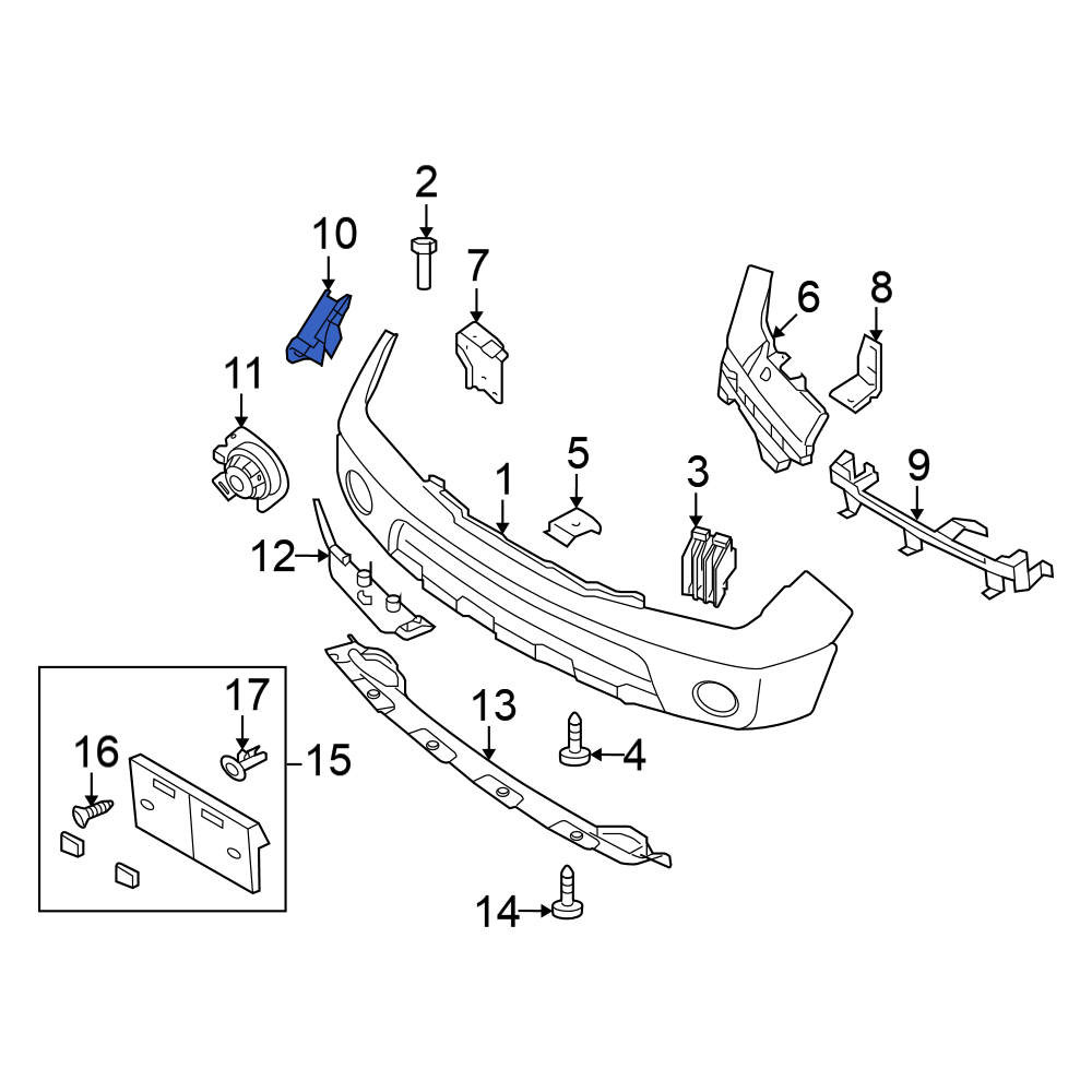Nissan OE 62222EA500 - Right Bumper Cover Bracket
