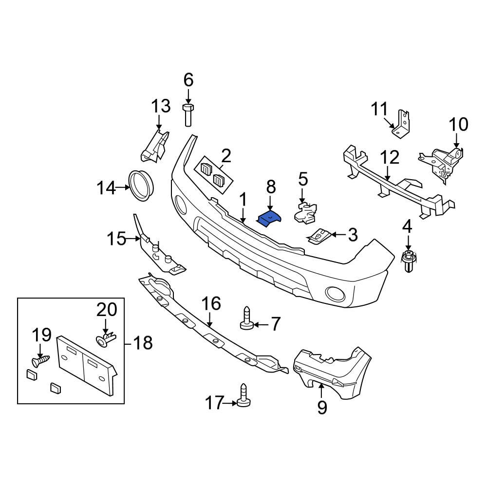 Nissan OE 6228481F00 - Front Bumper Cover Grommet