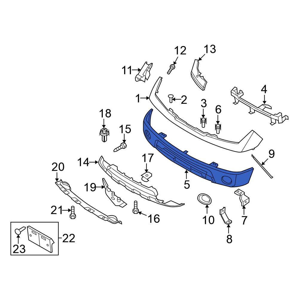 Nissan OE 62014ZL01B - Front Bumper Face Bar