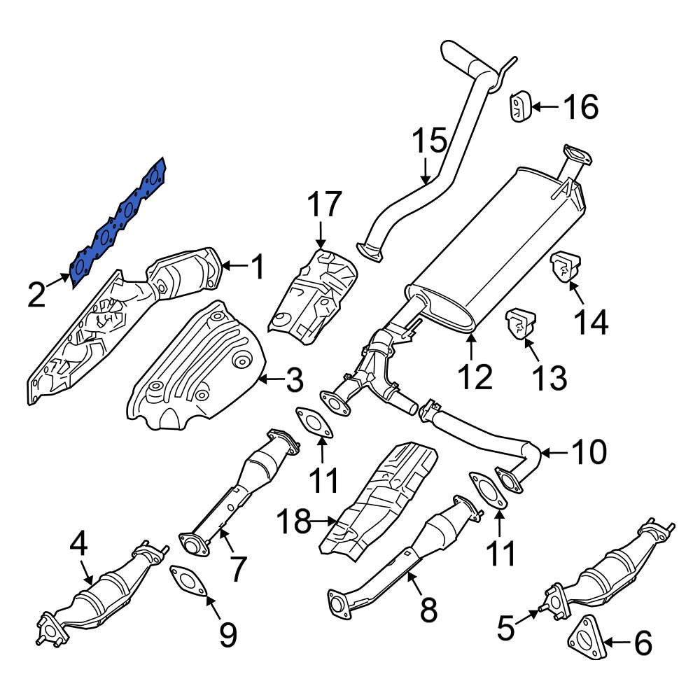 Nissan OE 14036EA200 - Exhaust Manifold Gasket