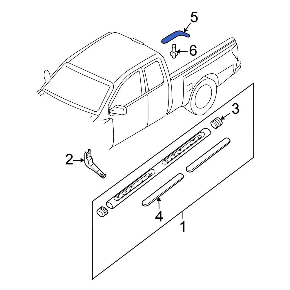 Nissan OE 738529BP1D - Right Roof Drip Molding