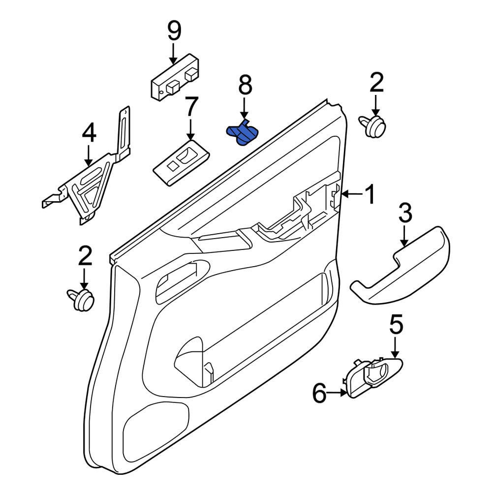 Nissan OE 0155400261 - Rear Door Window Switch Bezel Clip