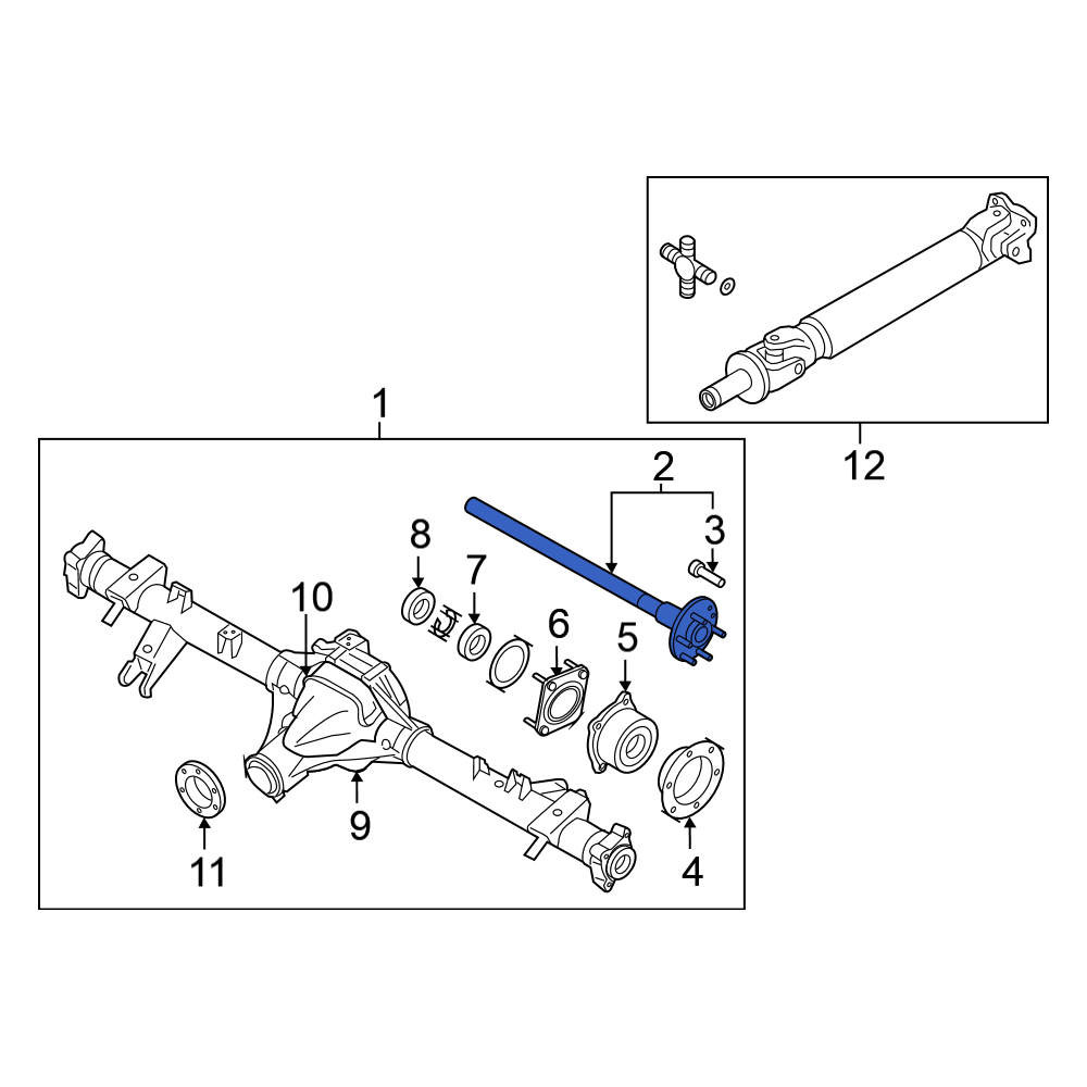 Nissan OE 38164EA010 - Rear Drive Axle Shaft