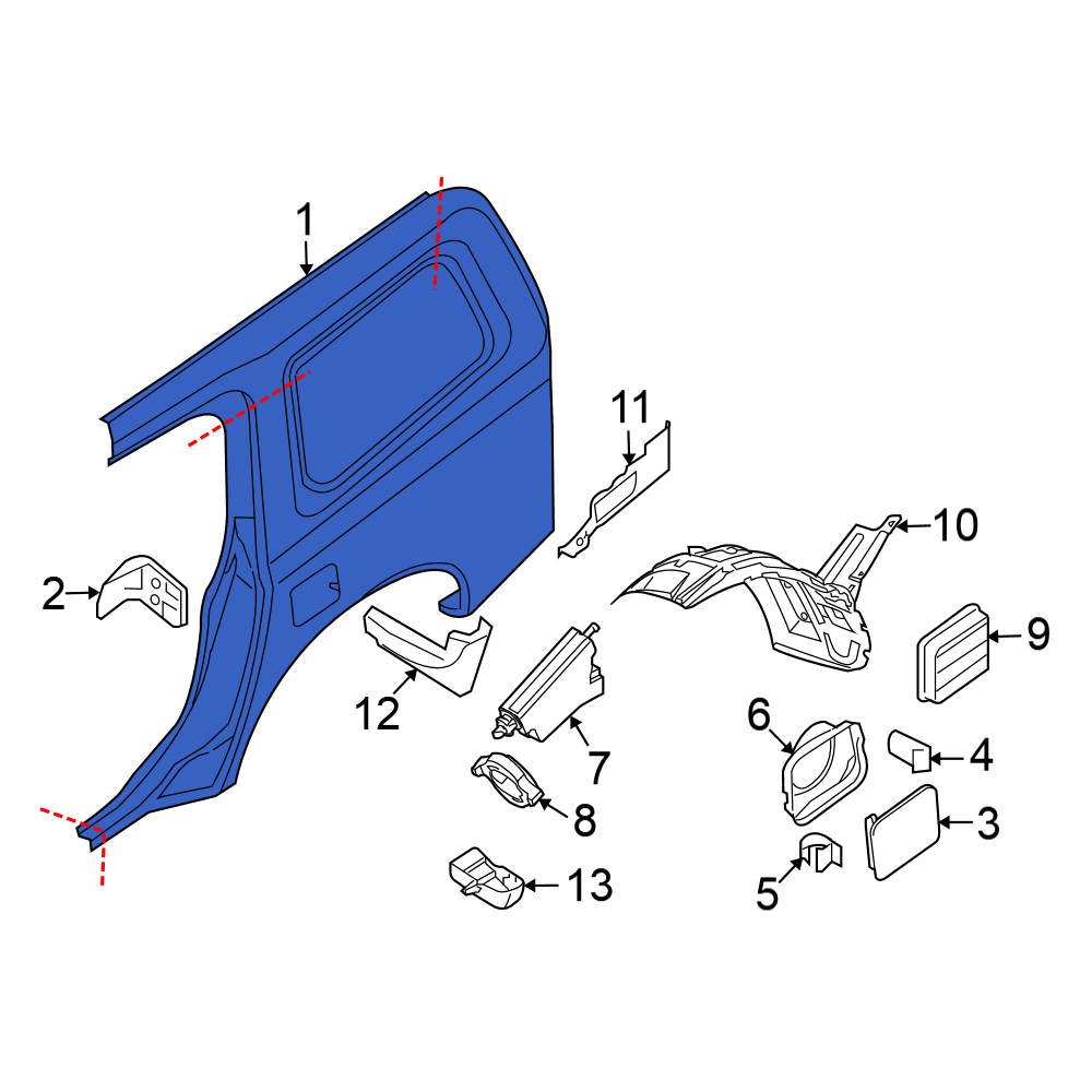Nissan OE 78101EA530 - Rear Left Quarter Panel
