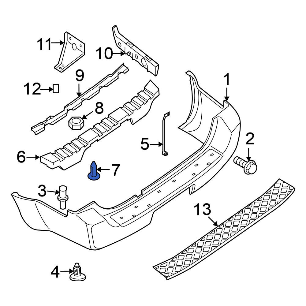 Nissan OE 852847S610 - Bumper Impact Absorber Clip