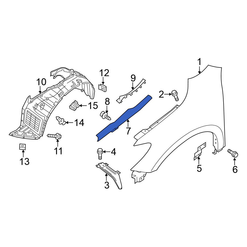 Nissan OE 638213KA1A - Front Left Fender Liner Extension