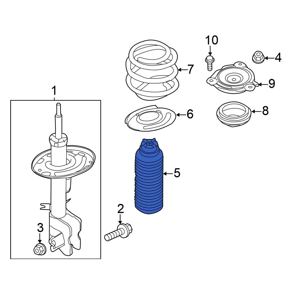 Nissan OE 540503JA0A - Front Suspension Strut Bellows