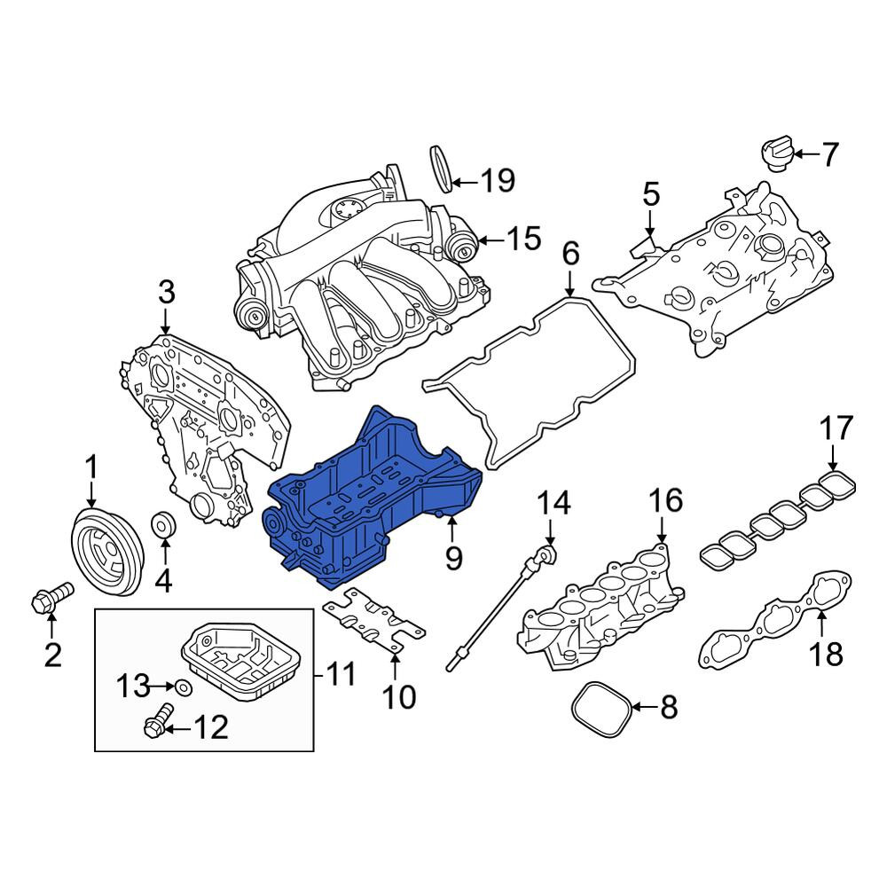 Nissan OE 111106KA0A - Upper Engine Oil Pan