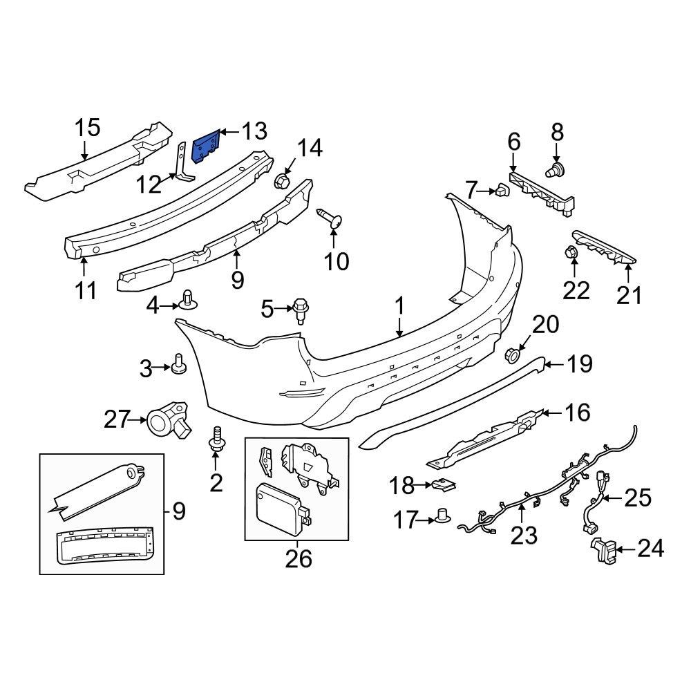 Nissan OE 852103JA0A - Rear Right Bumper Impact Bar Bracket