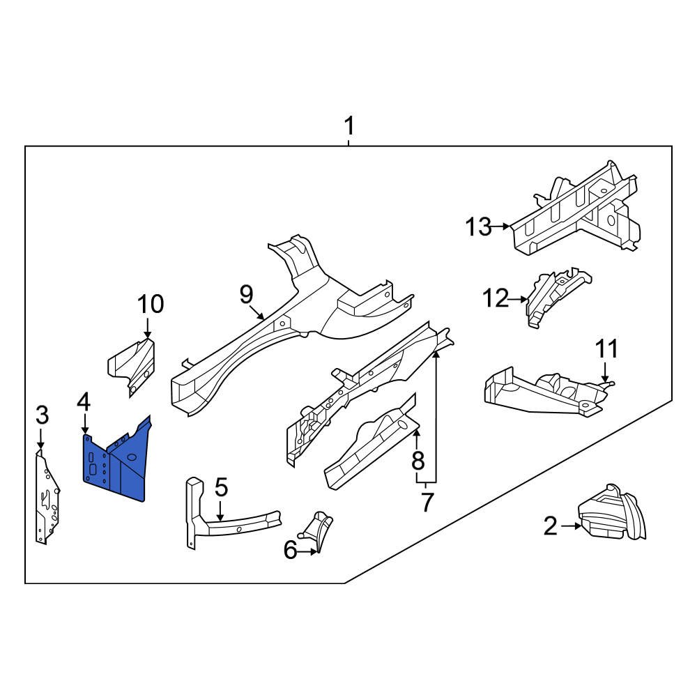 Nissan OE G51T16SAMA - Front Left Frame Stiffener