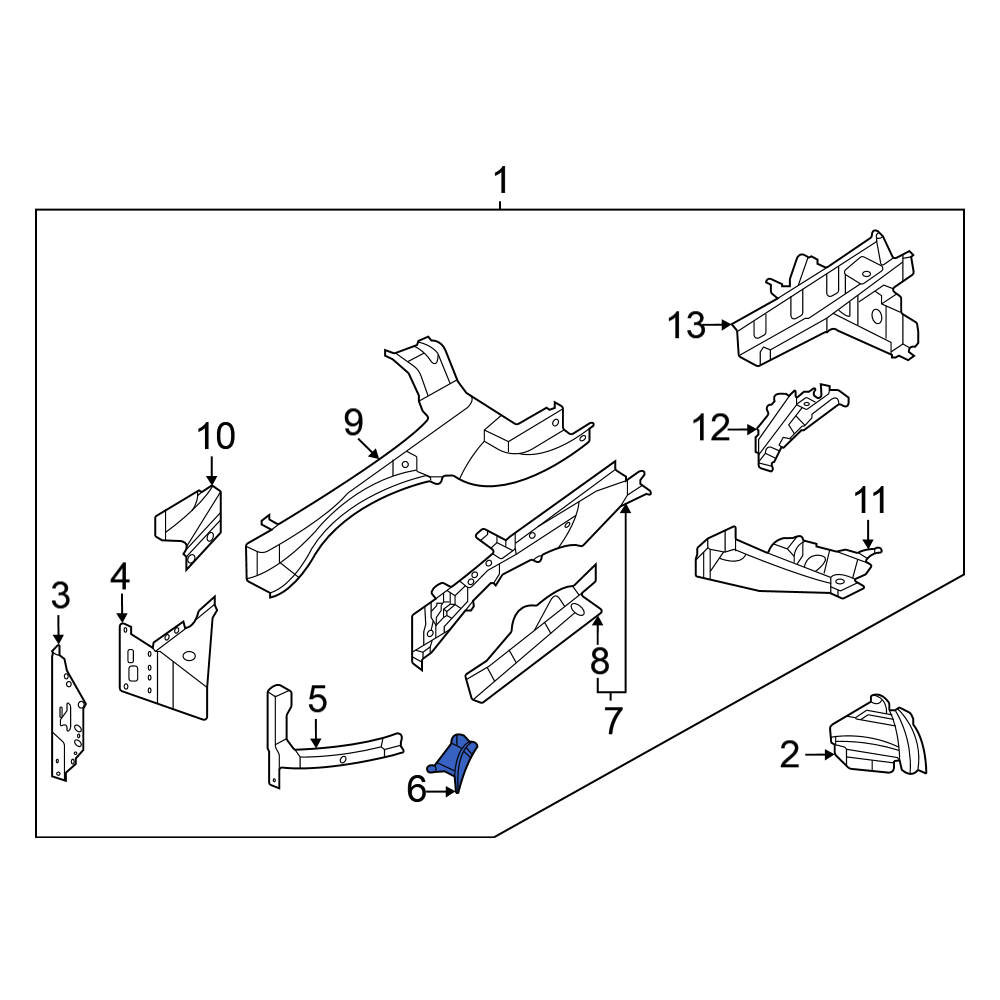Nissan OE G51J56SAMA - Front Left Outer Frame Side Member Bracket