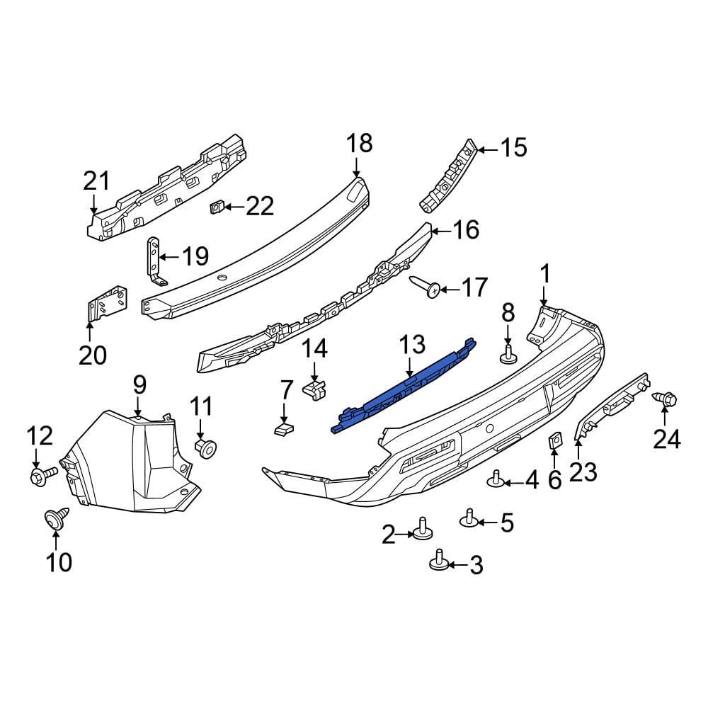 Nissan OE 850566TA0A - Rear Bumper Cover Reinforcement