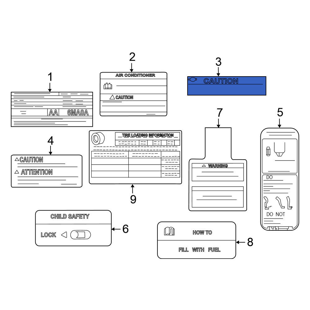 Nissan OE 215997991A - Caution Label