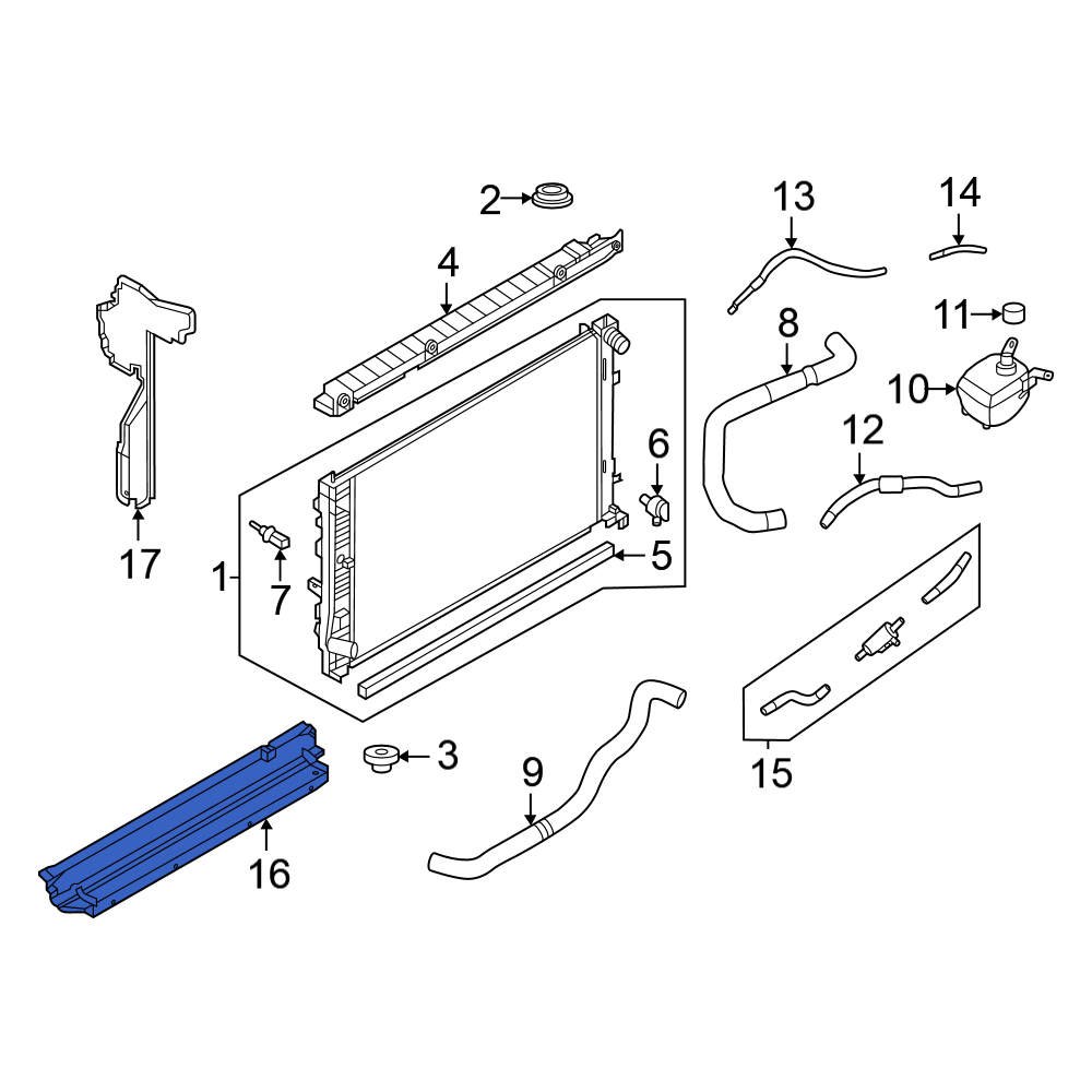 Nissan OE 215796RZ5C - Front Lower Radiator Support Air Deflector