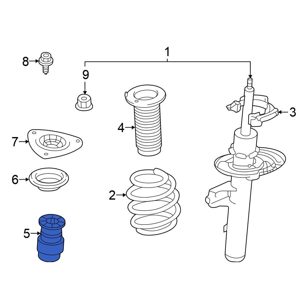 Nissan OE 540506RA0A - Front Suspension Strut Bumper