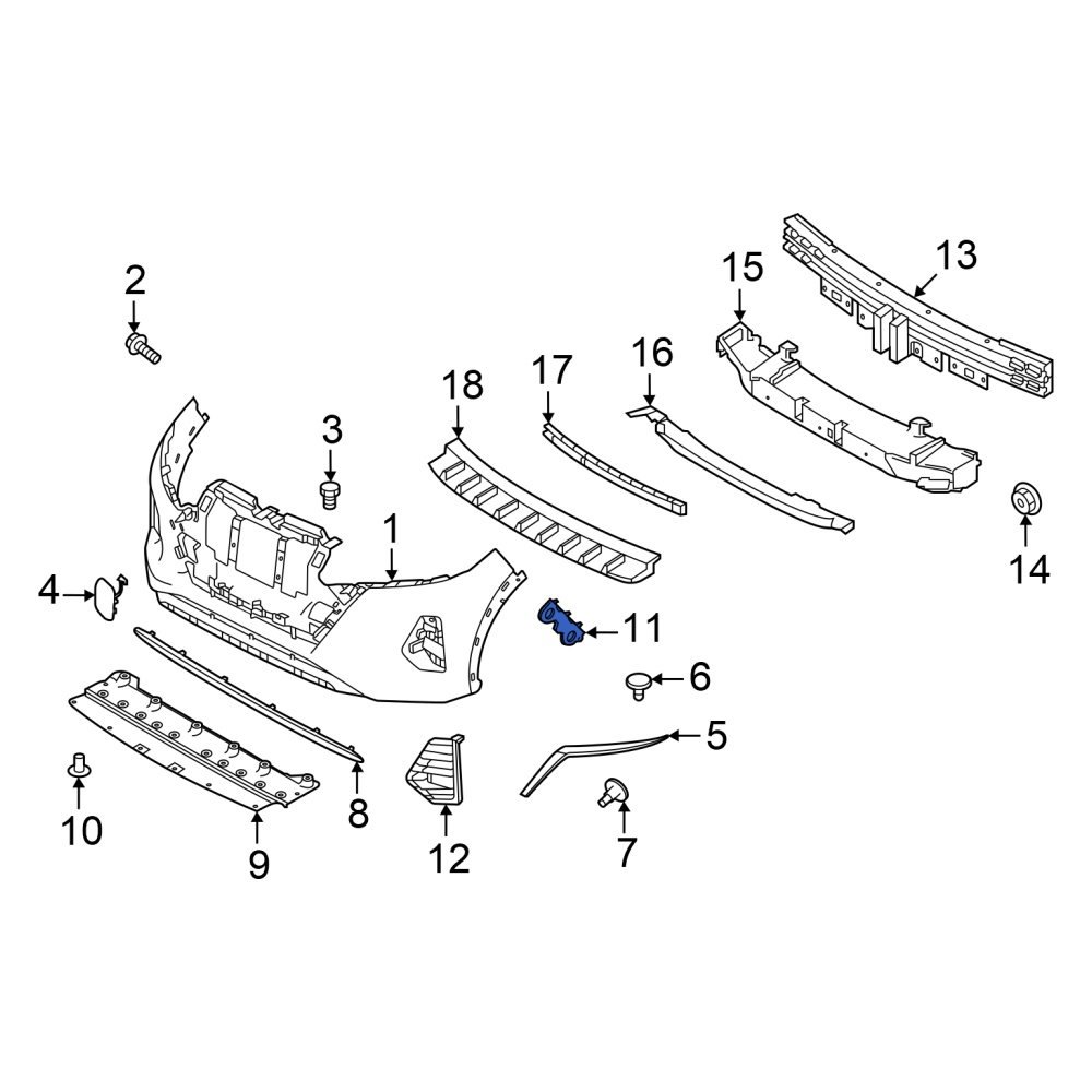 Nissan OE 622255RB0A - Front Left Bumper Cover Bracket