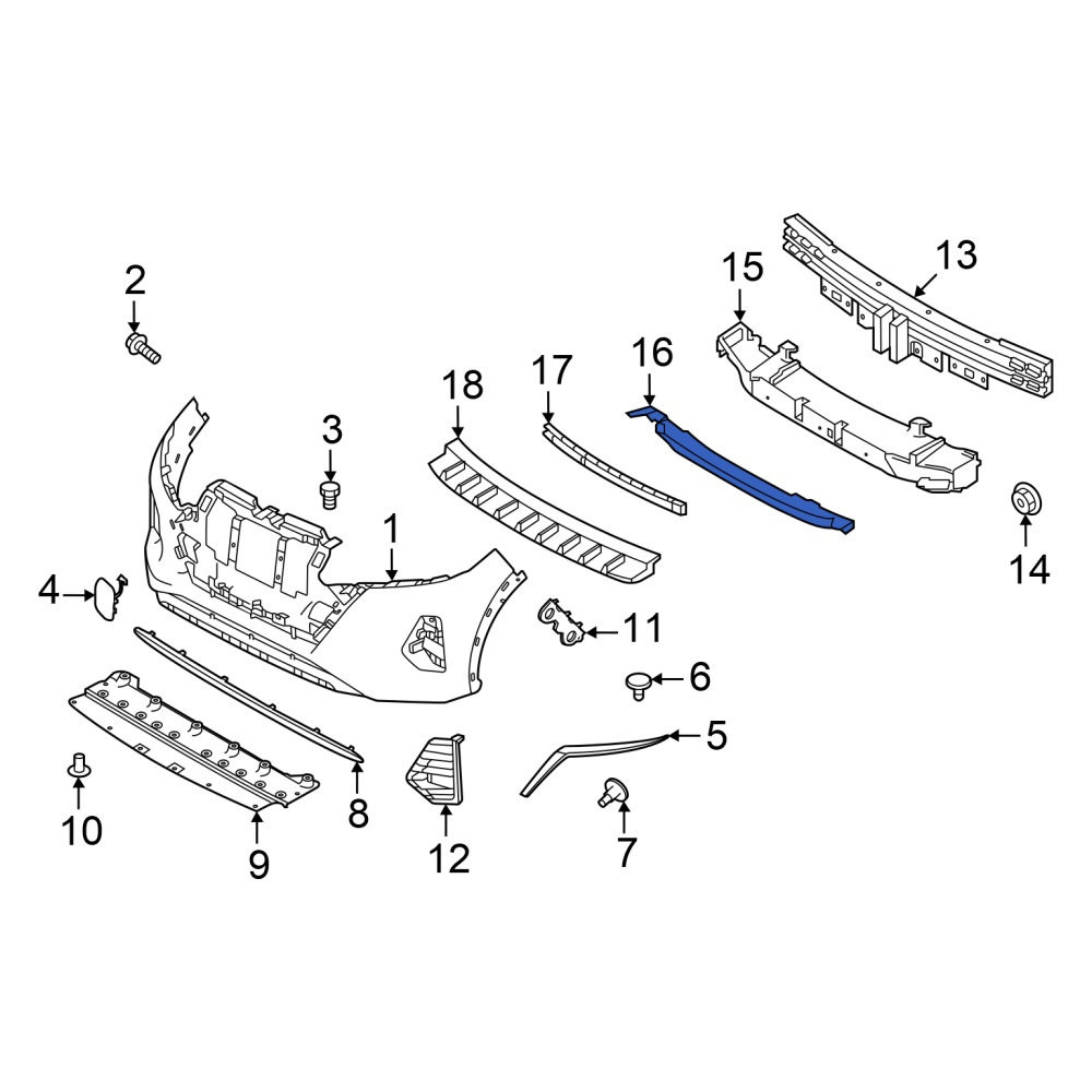 Nissan OE 620905R05A - Front Bumper Cover Reinforcement